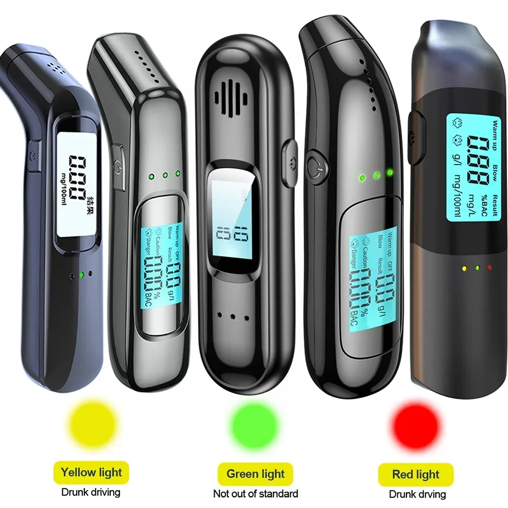 Alcohol Tester High Precision Breathalyzer Alcometer USB Rechargeable ...
