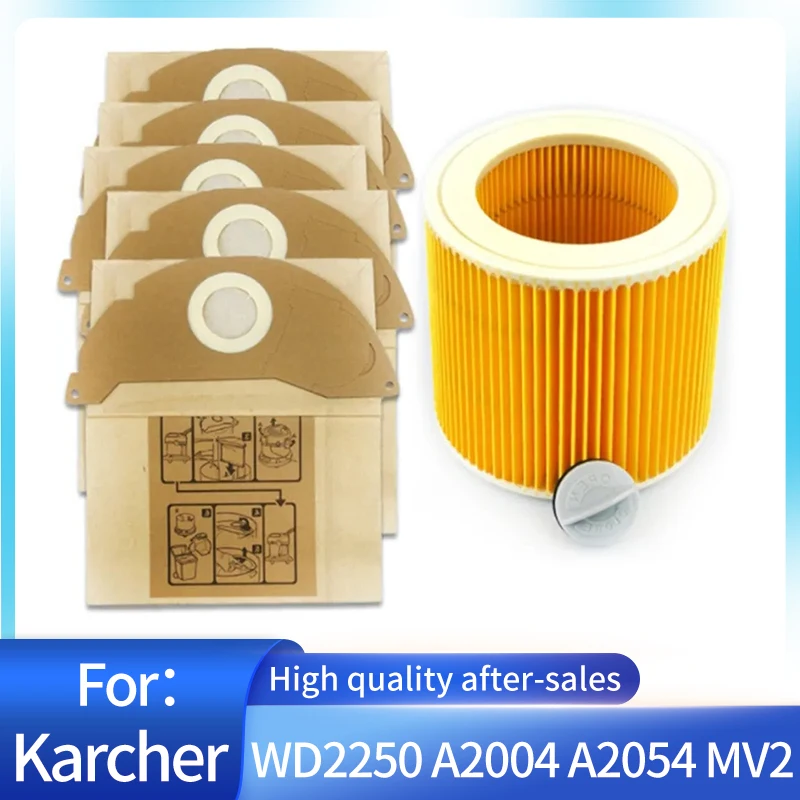 Hepa-Filters-Dust-Bags-For-Karcher-WD2-250-WD2250-A2004-A2054-MV2-WD2 ...