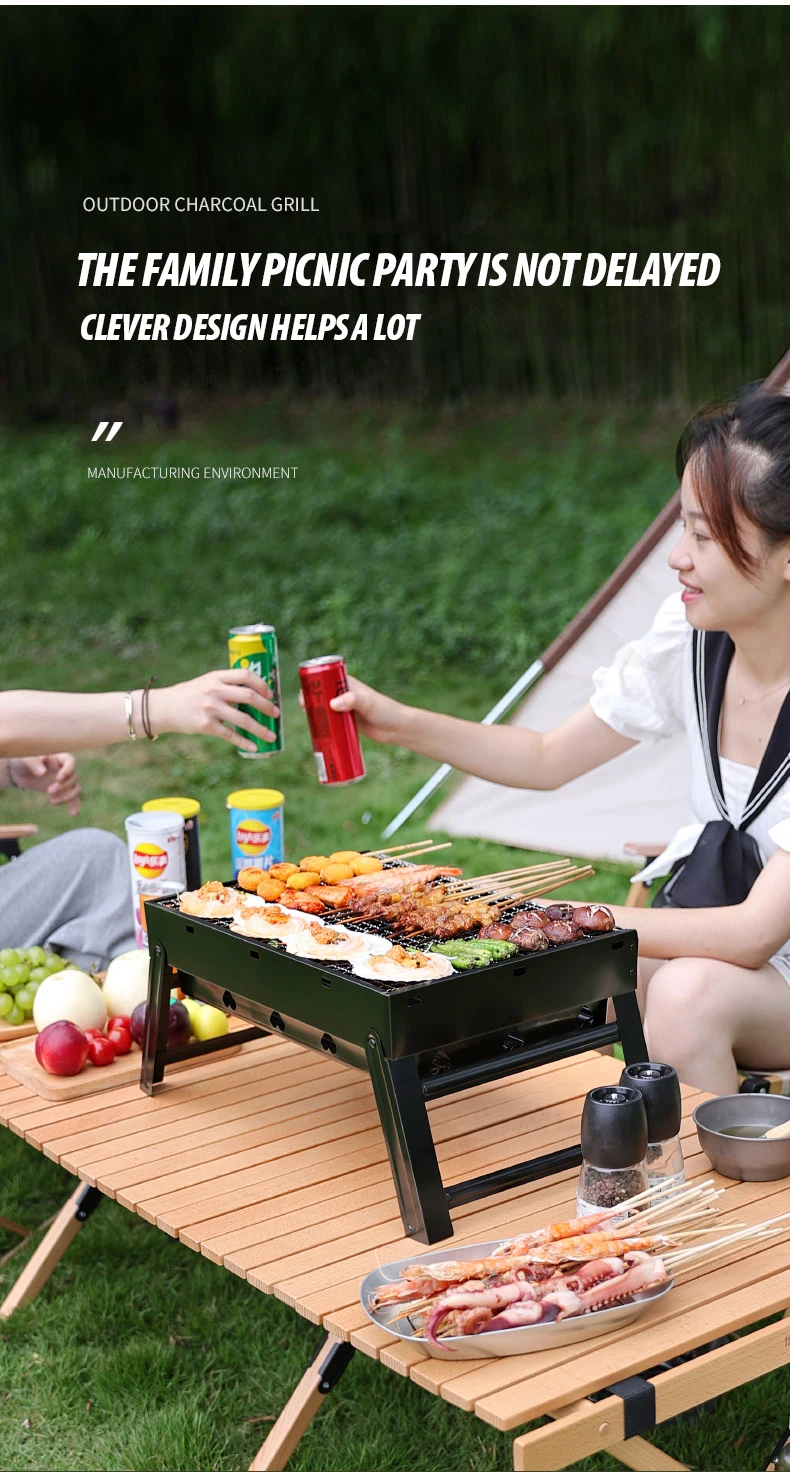 Moyen 35cm28cm Barbecue à Charbon Pliable pour Camping en Plein Air ...