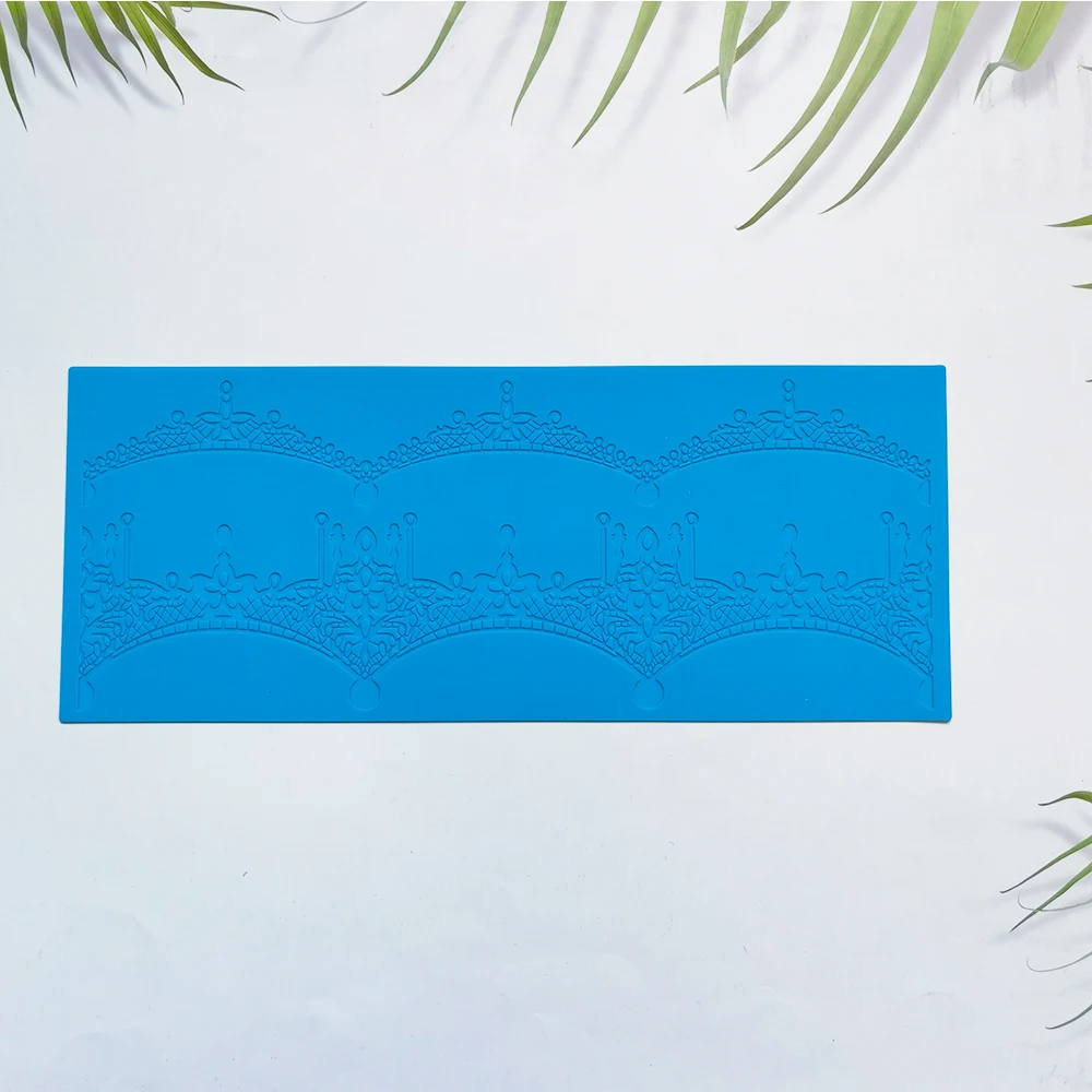 Flower Pattern Cake Lace Silicone Mat , Fondant Sugar Cupcake Decor ...