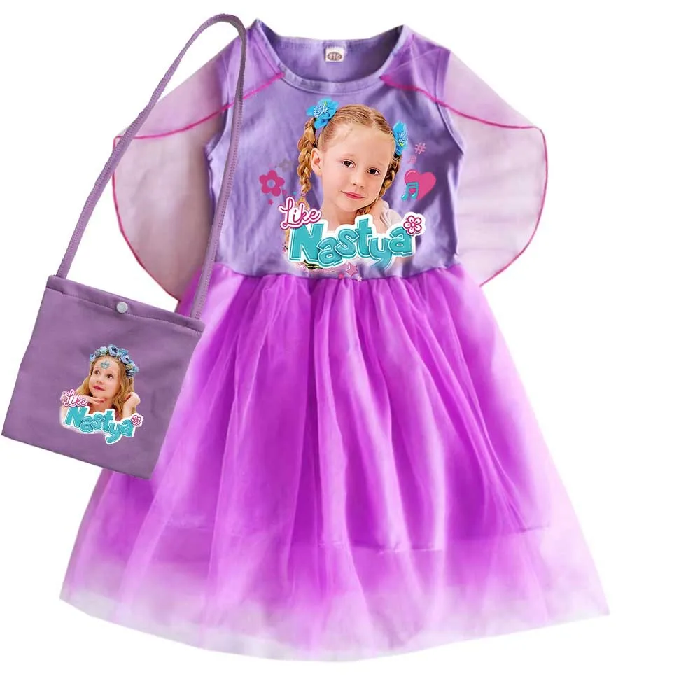 Cute-Tv-Show-Like-Nastya-Clothes-Kids-Short-Sleeve-Fancy-Dress-for ...