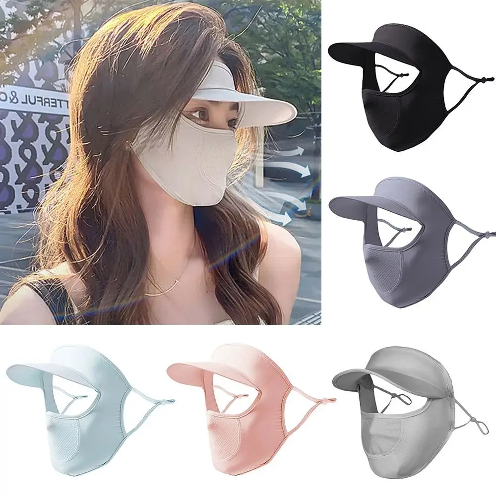 Fashion Ice Silk Sun Protection Mask Full Face UPF50+ Anti-UV Neck ...