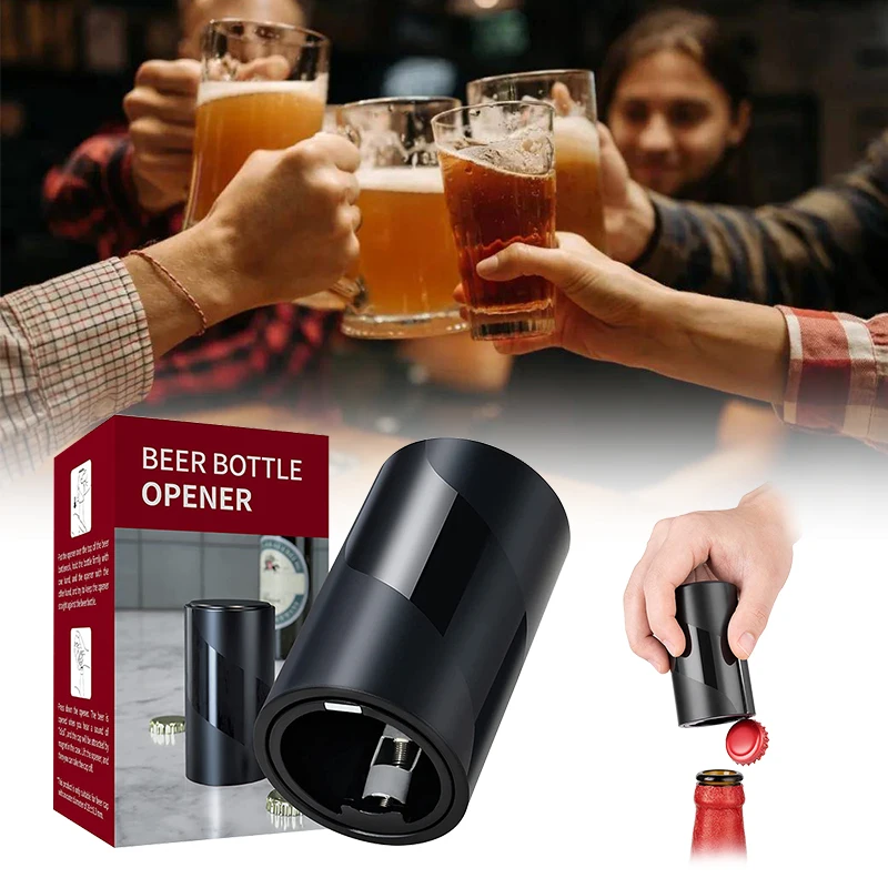 1/2pcs Automatic Beer Bottle Opener Pop Top Bottle Cap Catcher Soda and ...
