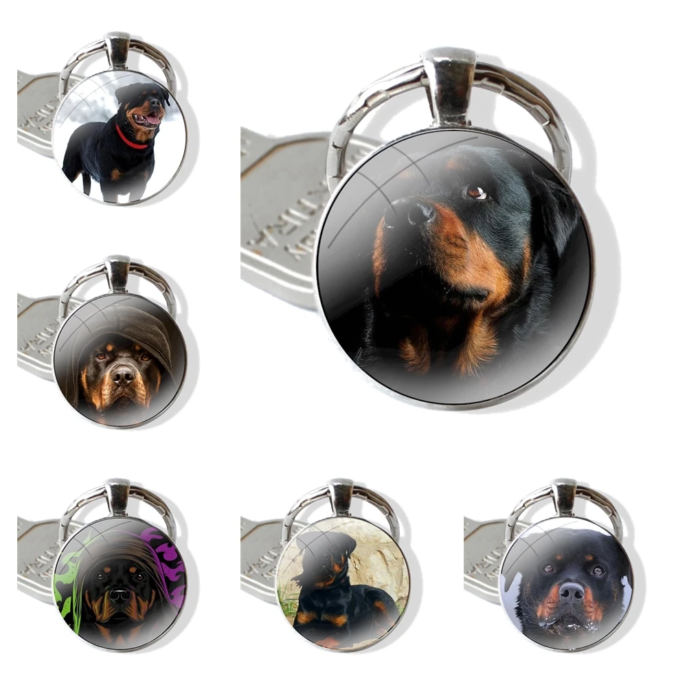 glass-cabochon-keychain-Car-key-chain-Charms-keychains-Gifts-Rottweiler ...