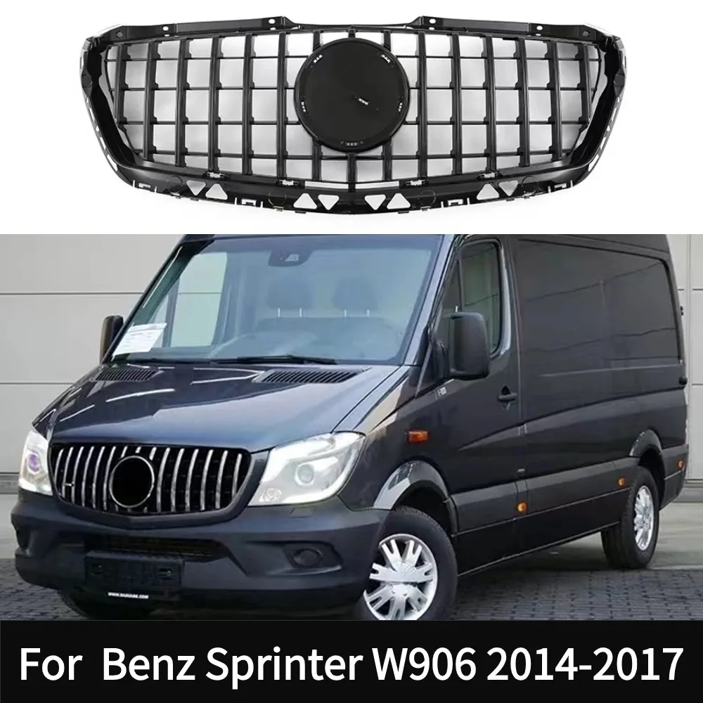 W906-GT-Style-Black-Silver-Front-Bumper-Grill-For-Mercedes-Benz-Sprinter-W906-facelift-Racing ...