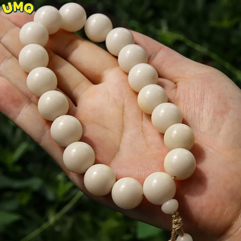 Cuerda-de-c-amo-con-18-semillas-de-Jade-blanco-Natural-cuentas-de-Buda ...