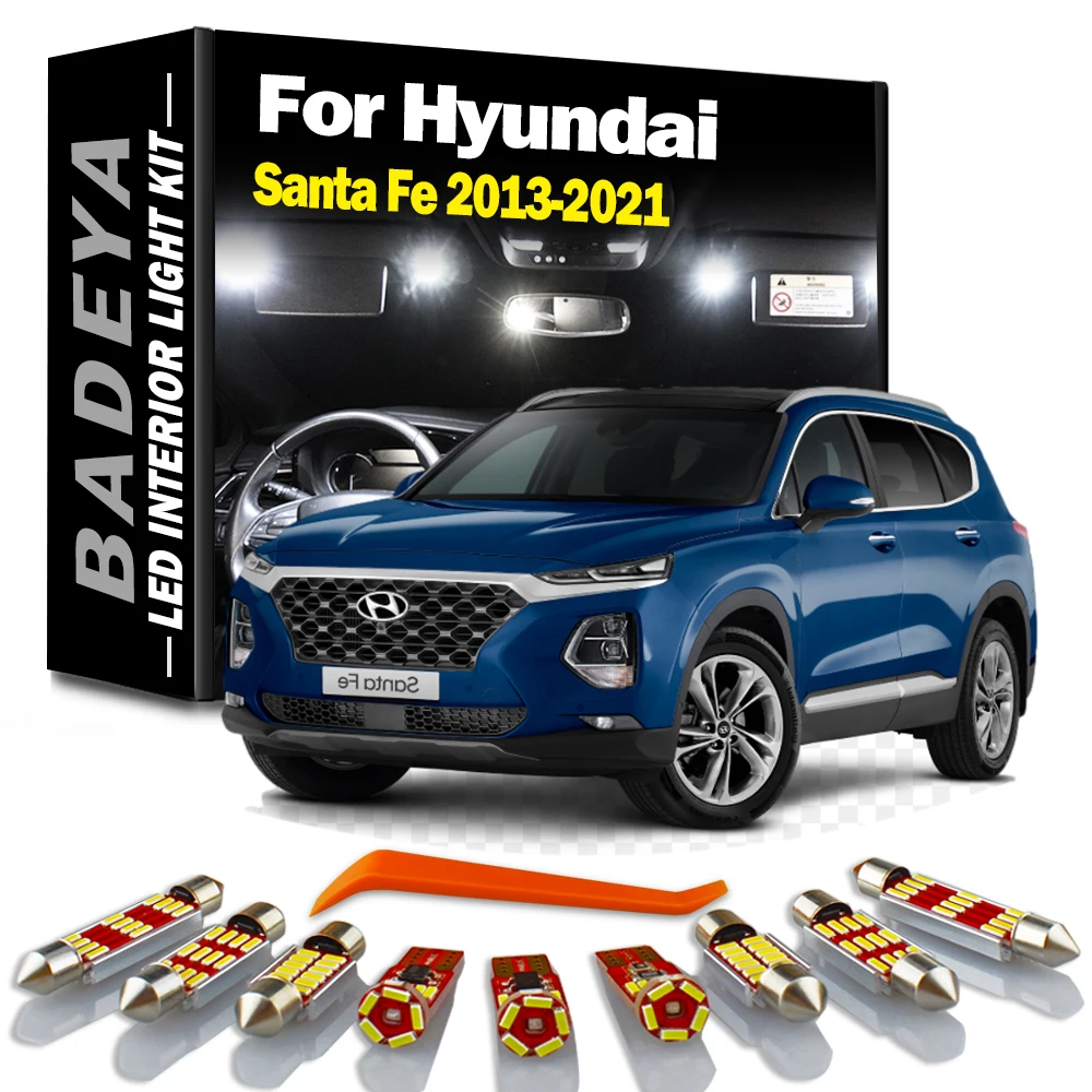 BADEYA-11Pcs-LED-Interior-Map-Dome-Light-Kit-For-Hyundai-Santa-Fe ...