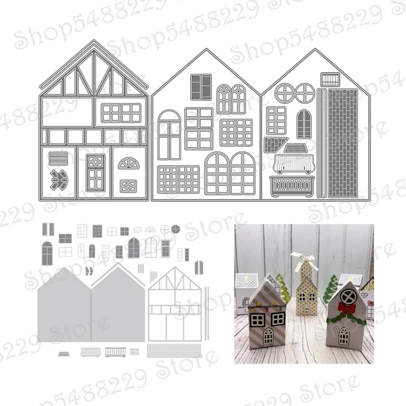 2022-New-Metal-Cutting-Dies-and-Scrapbooking-For-Paper-Making-3D-House ...
