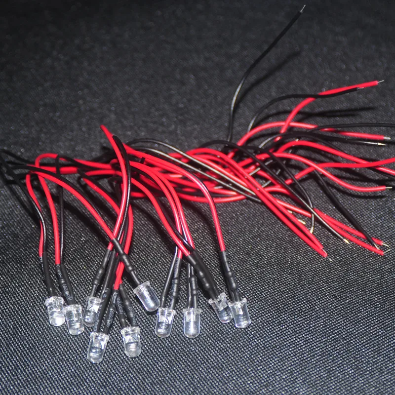 Diodo LED parpadeante precableado, lámpara de 3mm y 5mm, 12V y 20cm ...