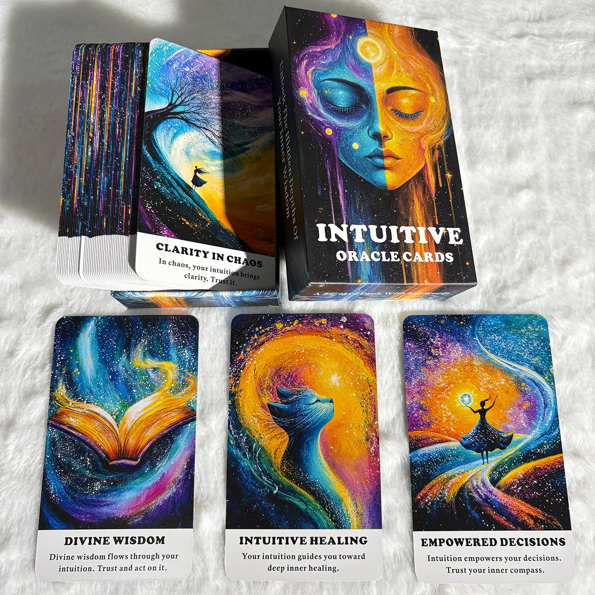 56PCS-12-x-7cm-Trust-Your-Intuition-Colorful-Abstract-Oracle-Tarot ...