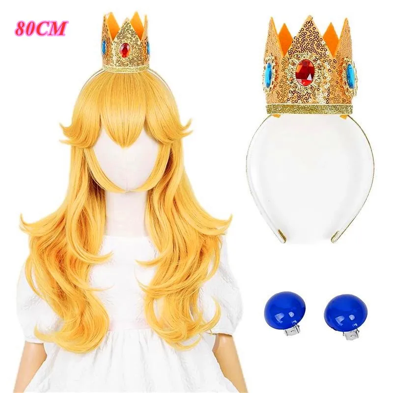 Peluca-de-princesa-Peach-para-mujer-pelo-sint-tico-de-30cm-de-largo ...