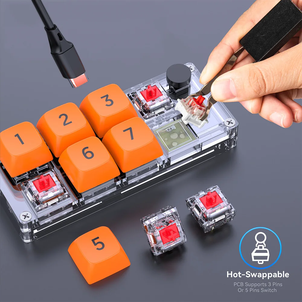 8-Keys-Programming-Macro-Custom-Editable-Mini-Keyboard-With-Light ...