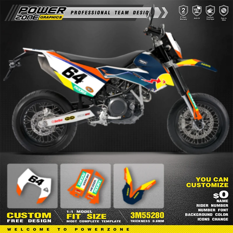 PowerZone for Custom Team Graphics Backgrounds Decals Stickers Kit For ...