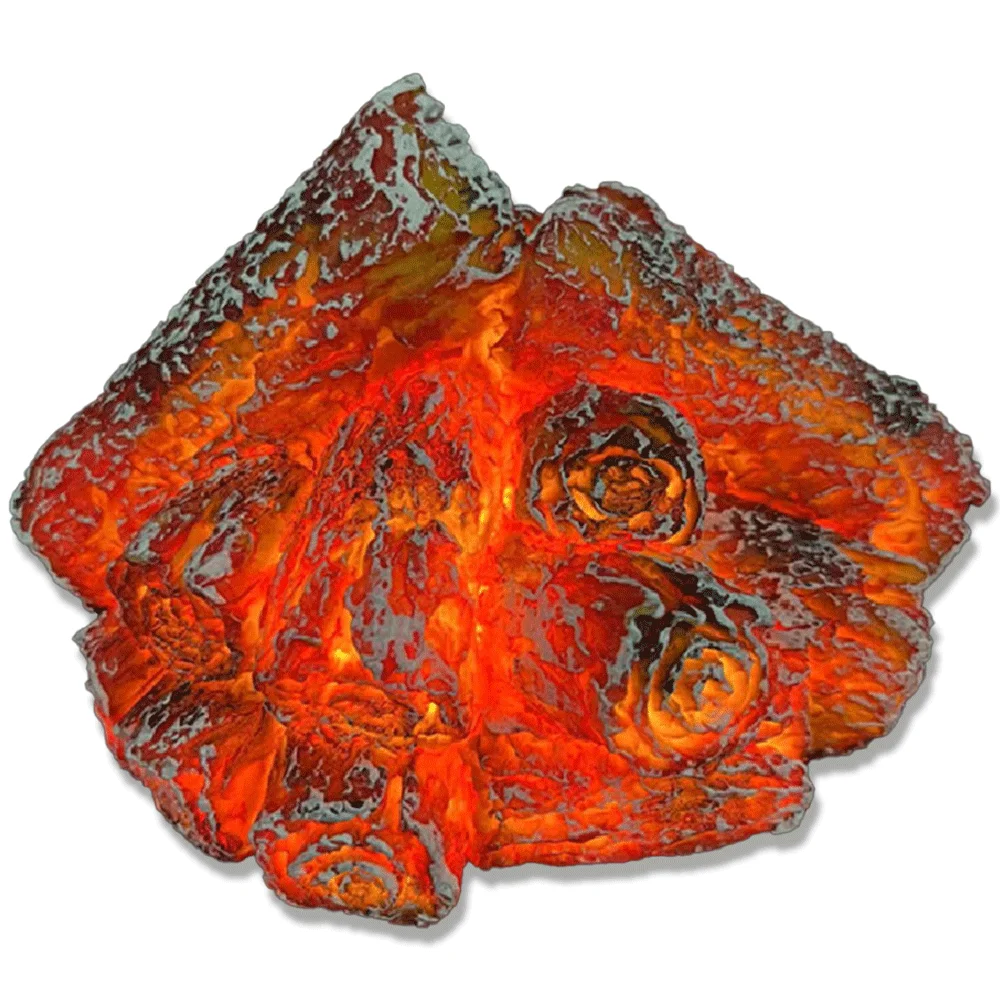 LED Simulation Charcoal Flame Lamp Resin Realistic Fireplace Night ...
