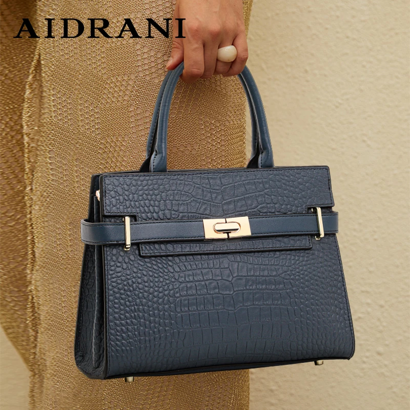 Aidrani-Genuine-leather-crocodile-pattern-handbag-large-capacity-women-s-bag-square-cowhide ...