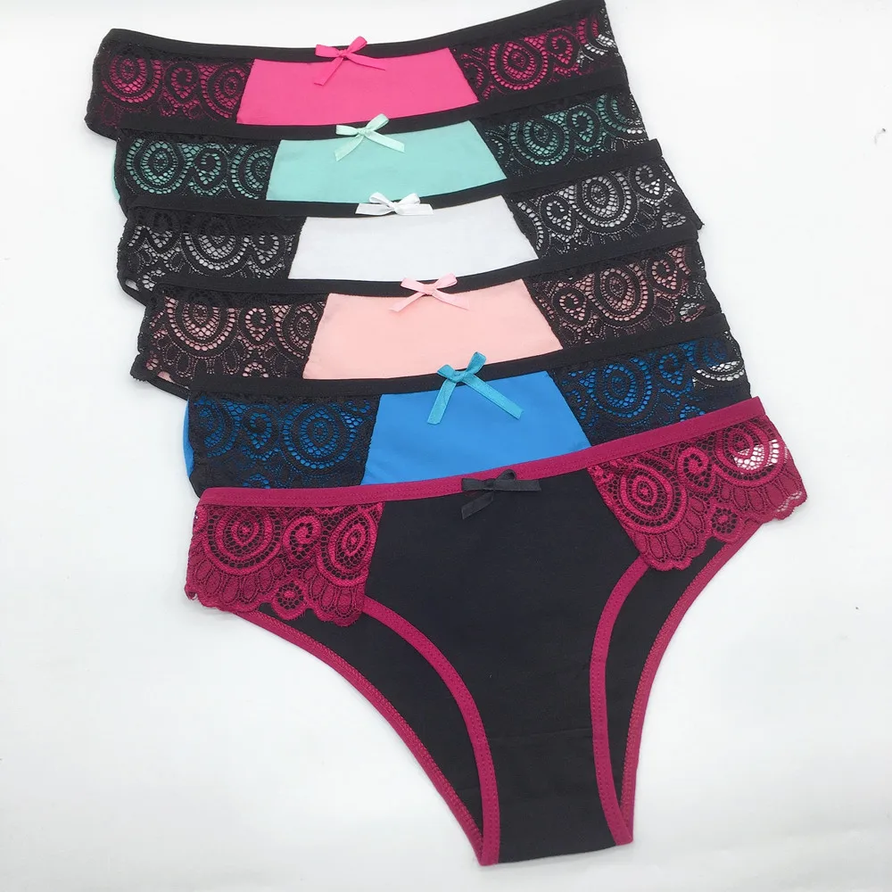 3 Pieces Lace Cotton Briefs Women Panties Sexy Intimates Female ...