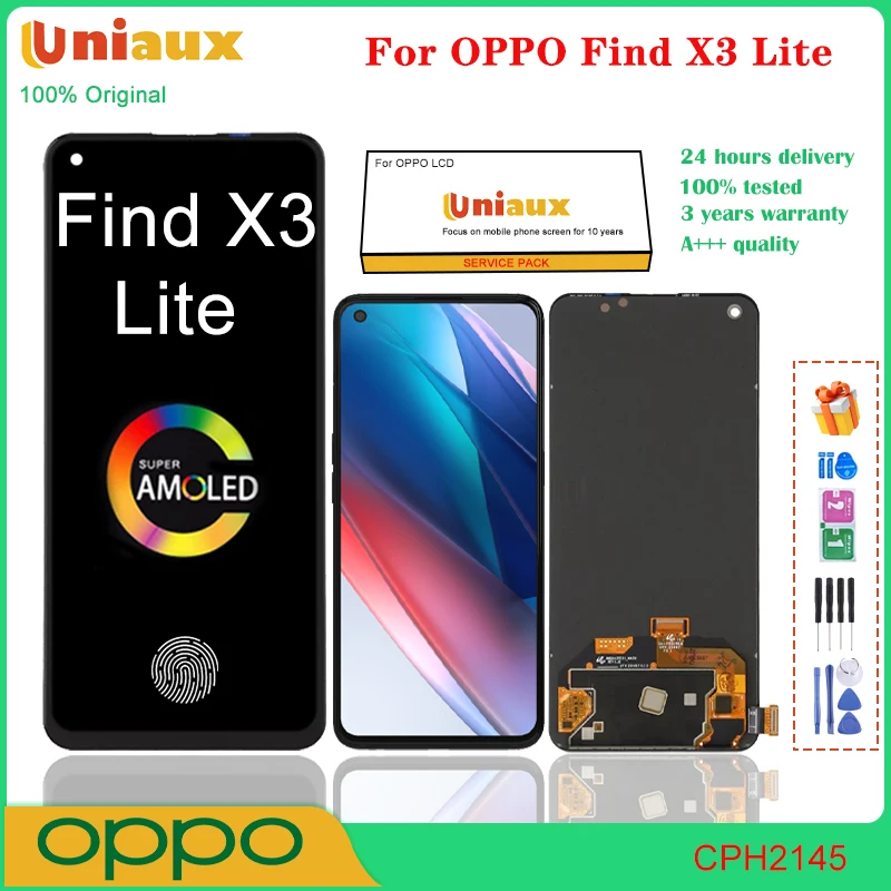 6.43" Original Amoled For Oppo Find X3 Lite CPH2145 LCD Display Touch Screen Digitizer Assembly ...