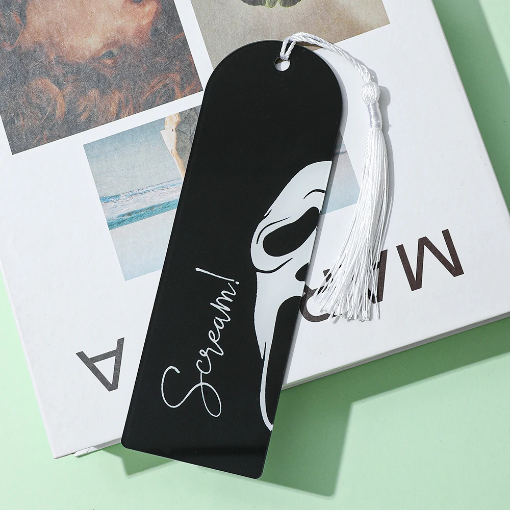 Horror Acrylic Scream Bookmark with Black Tassel Mystery Horror Readin ...