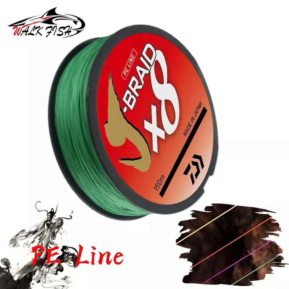 WALK FISH 150m Daiwa 8 Strand PE Fishing Line Multifilament Durable ...