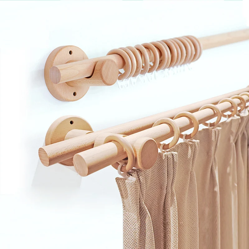 Nordic-Solid-Beech-Wood-Curtain-Rods-Single-Double-Roman-Rod-Bedroom ...