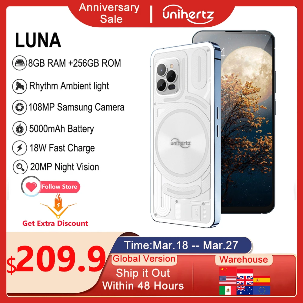 Unihertz-Luna-Smartphone-Rhythm-Ambient-Light-8GB-256GB-108MP-G99 ...