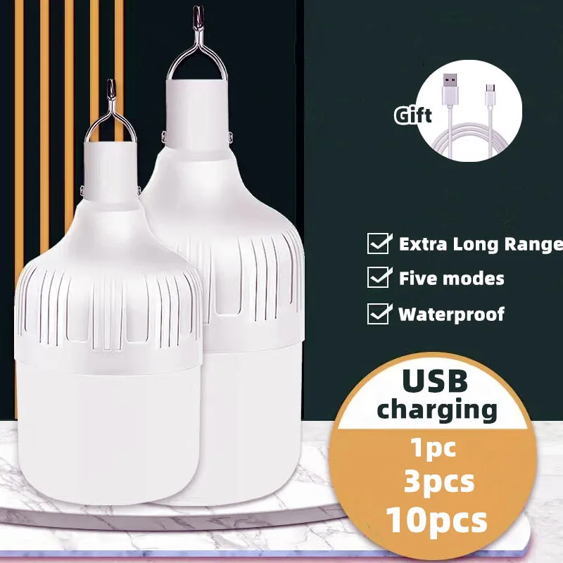1-3-5-10pcs-Outdoor-USB-Rechargeable-LED-Lamp-Bulbs-80W-Emergency-Light ...