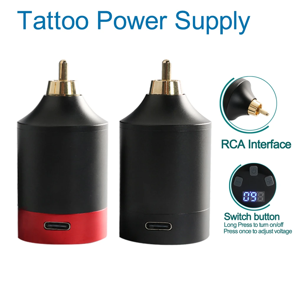 Wireless Mini Tattoo Power Supply RCA Interface 1500mAh Quick Charge ...