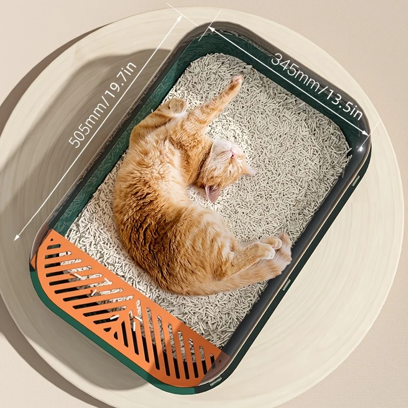 Semi-Enclosed-Large-Litter-Box-SplashproofCat-Toilet-Cat-Supplies-Cat ...