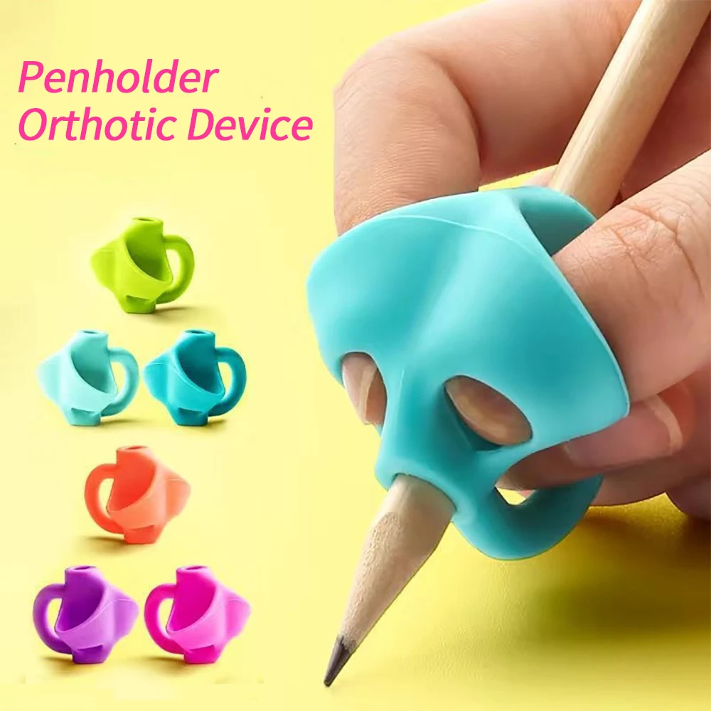 1PC-Three-Finger-Children-Pencil-Pen-Holder-Silicone-Student-Posture ...