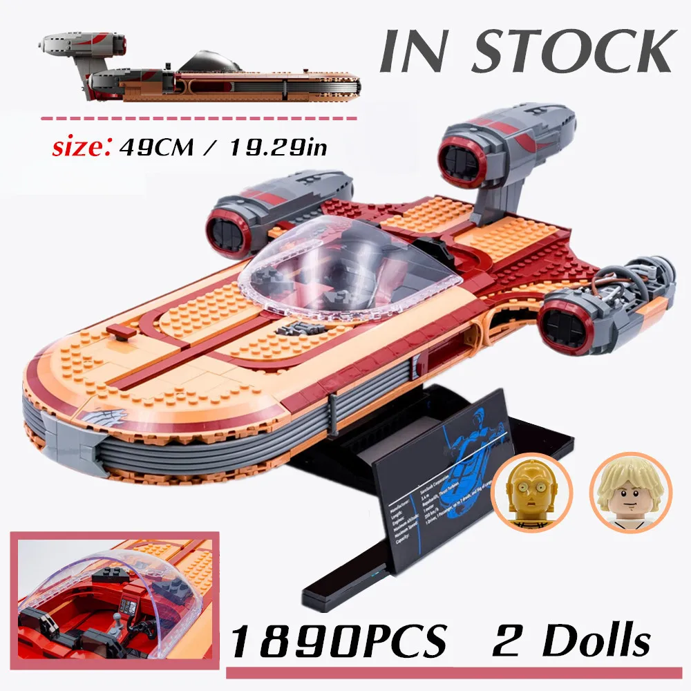 New-Spaceship-Starfighter-Land-Speed-Car-75341-Bricks-Landspeeder-Model ...