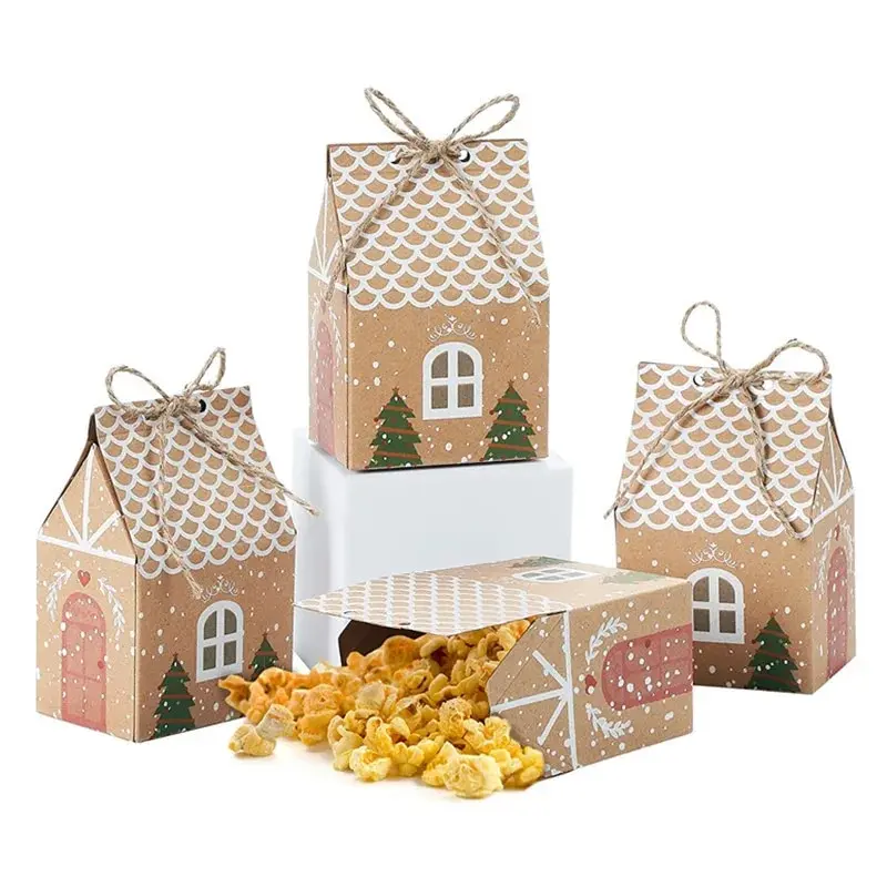 10pcs-Christmas-House-Shape-Candy-Box-Gift-Bags-Xmas-DIY-Cookie-Candy ...