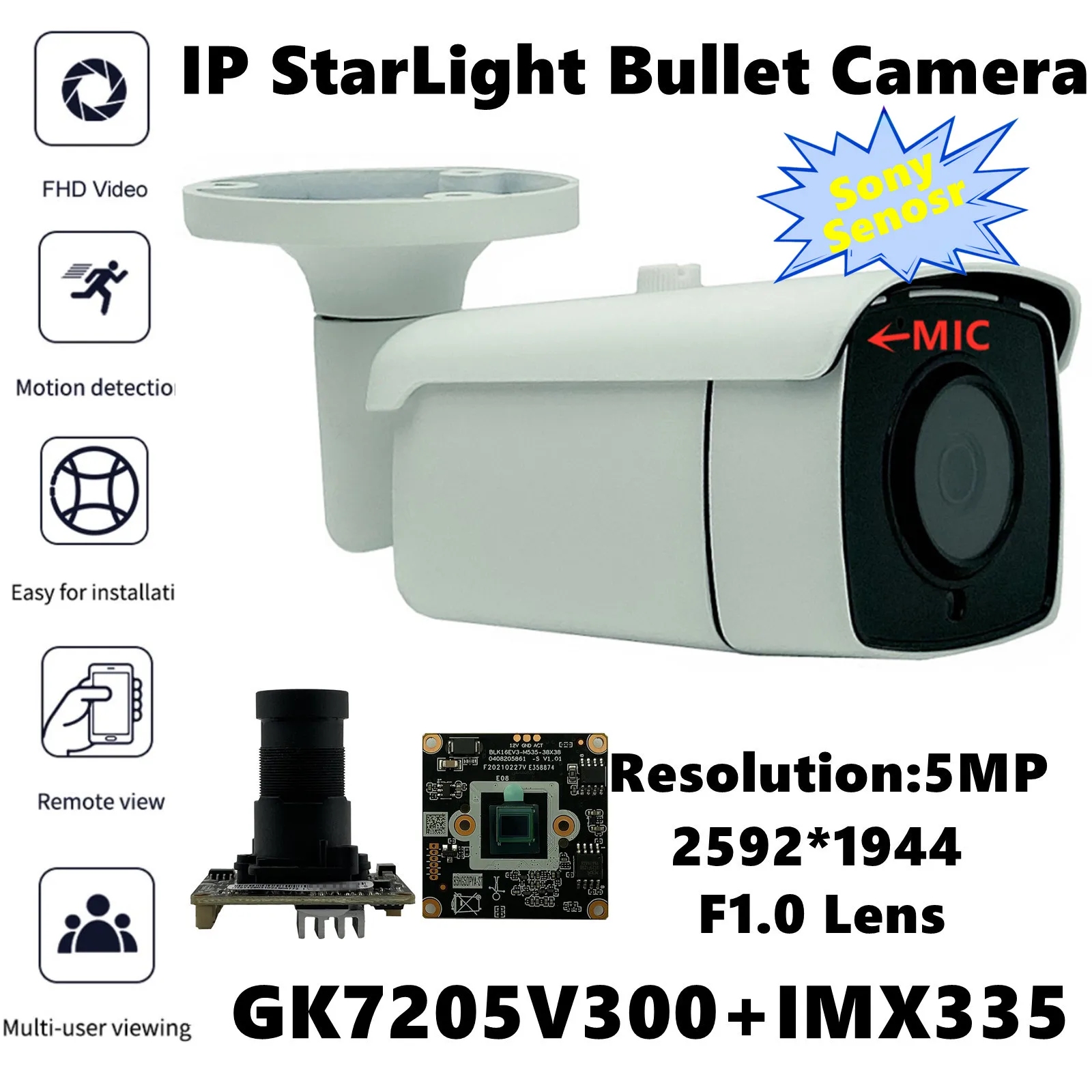 Outdoor Camera Starlight | Bullet Camera | Lens | Ip Camera - F1.0 Lens ...