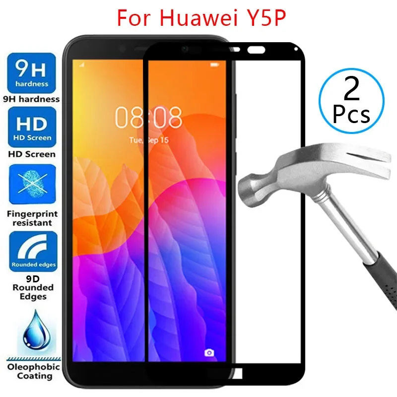 9d-screen-protector-tempered-glass-case-for-huawei-y5p-cover-on ...