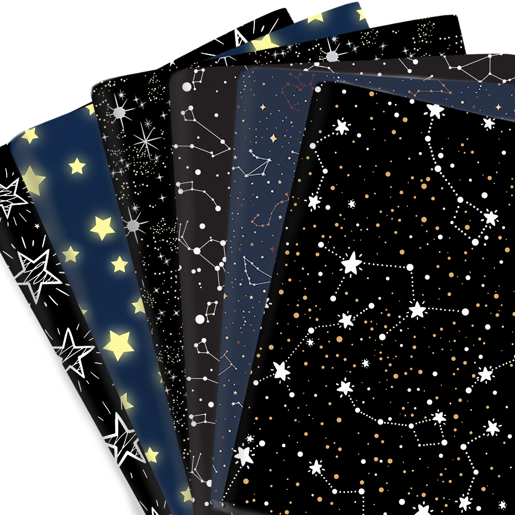 50-145cm-Polyester-Cotton-Fabrics-By-The-Meter-Constellation-Moon-Star ...