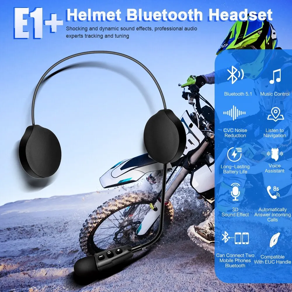 EJEAS-E1-Plus-Motorcycle-Helmet-Bluetooth-Headset-Wireless-Music-Player ...