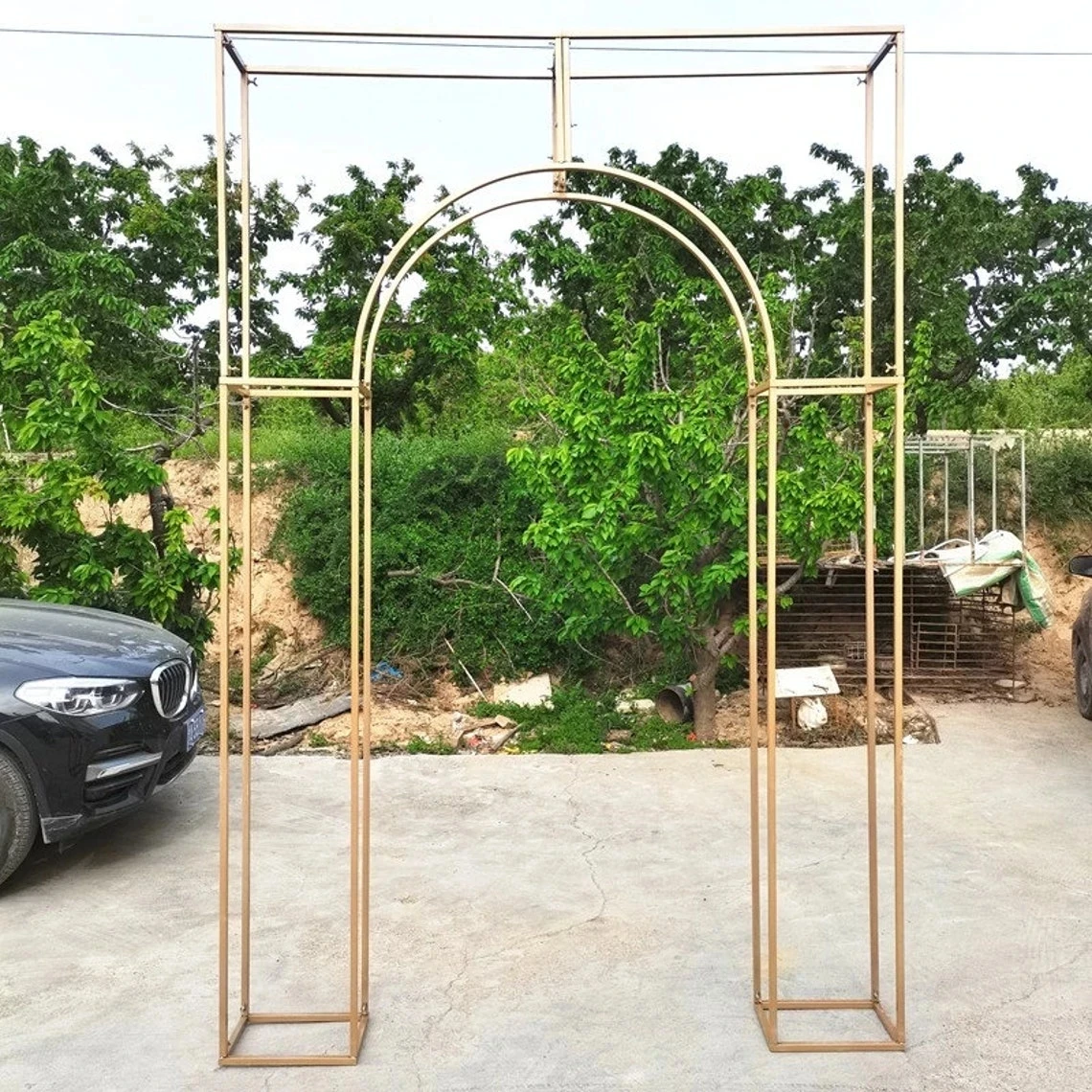 Wedding Arch Stage Iron Truss Arch Decorative Party Props Cuboid Curved ...