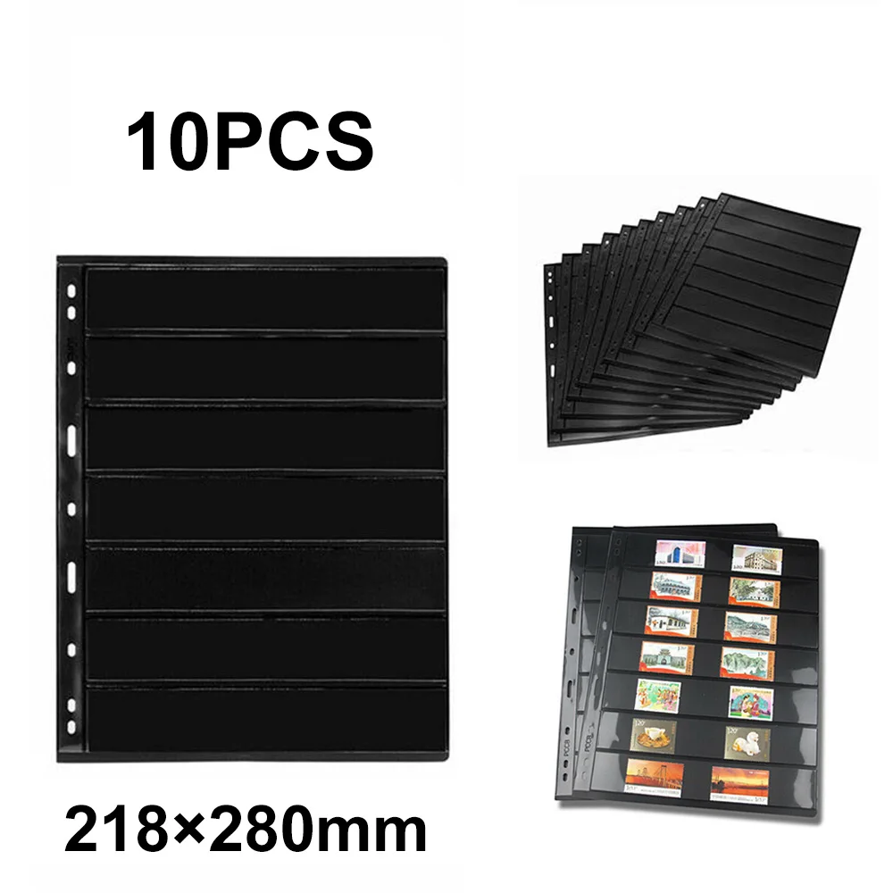 10Pcs-Postage-Stamp-Album-Pages-Coin-Collection-Stamps-Holder-7-Grid ...