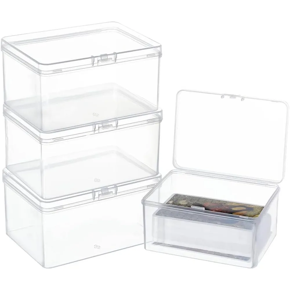 4 Pcs Mini Plastic Storage Containers Box 3.94x2.6x1.52 Inch Plastic ...
