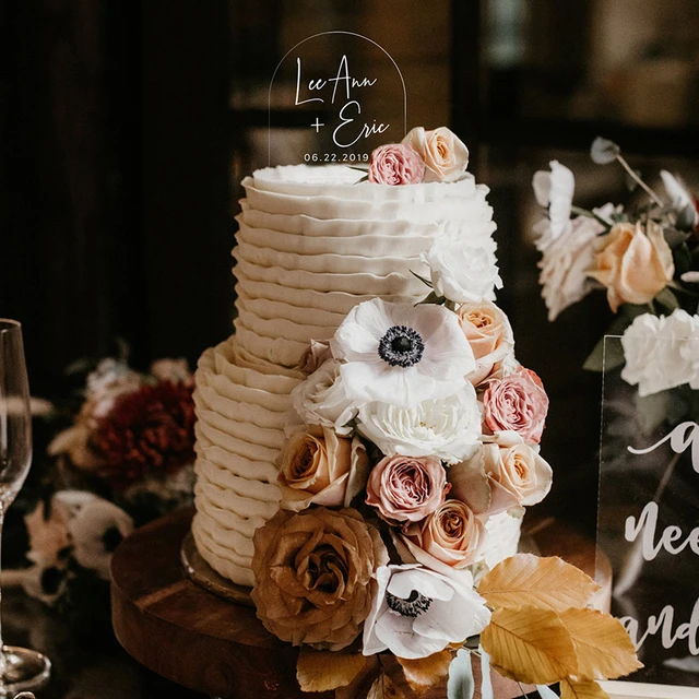 Personalized Glass Wedding Cake Toppers