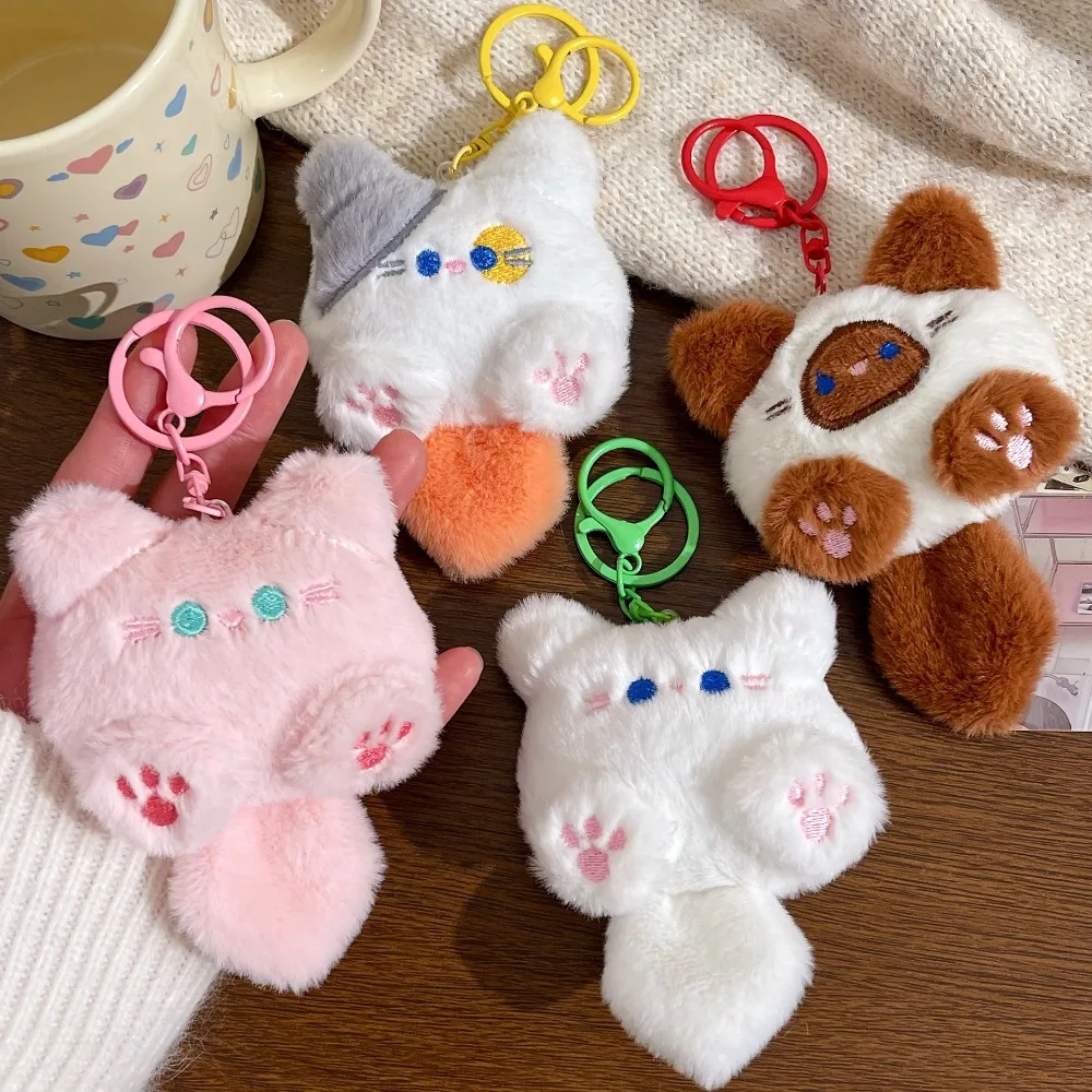 Cat Plush Keychain Soft Fluffy Cute Cat Plush Doll Cartoon Animal Plush ...