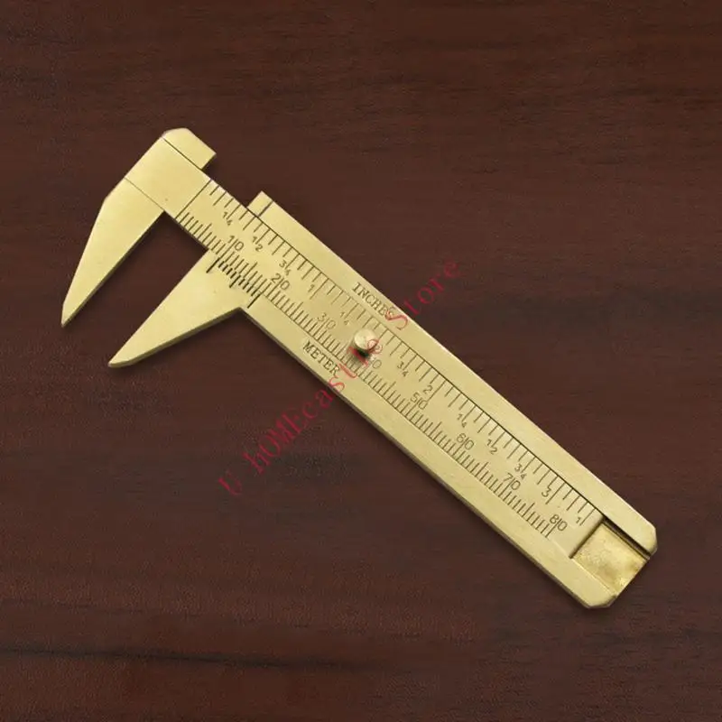 63HF Vernier Caliper Copper Alloy Mini Brass Sliding Pocket Caliper ...