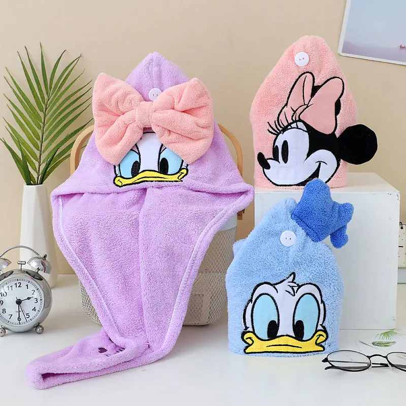 Disney-Minnie-Hair-drying-cap-Anime-Mickey-Mouse-Woman-Girls-cute-bun ...