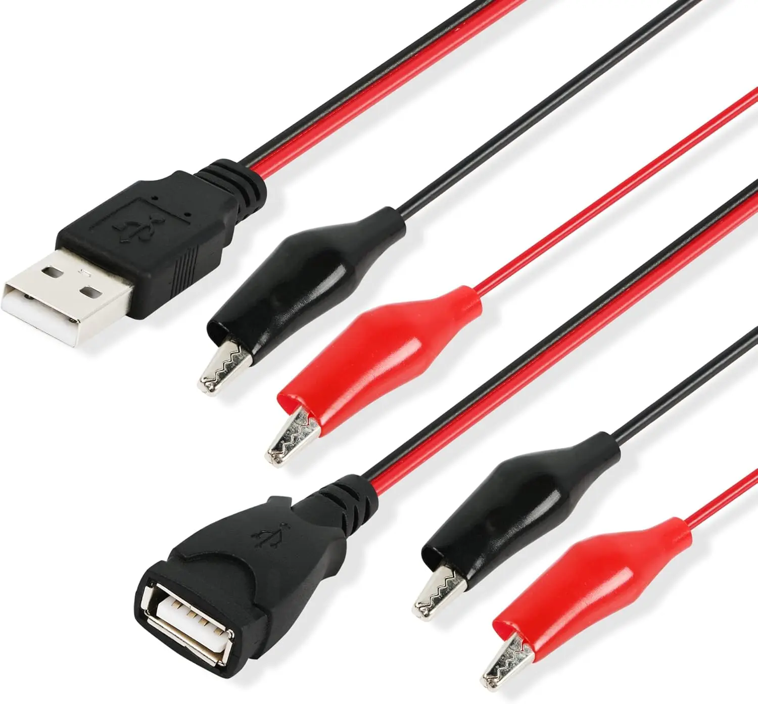 Alligator Clip Jumper Probe to USB Male and Female Test Wire 18AWG ...