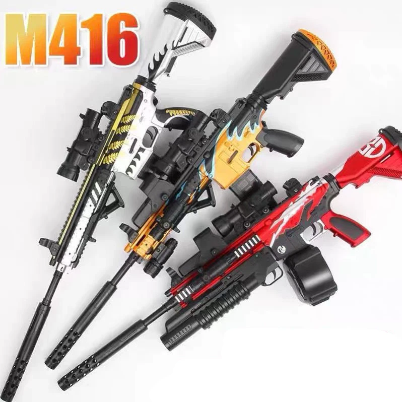 2023 Electric M416 Sniper Rifle Gel Blaster AK47 Water Beads Toy Gun Summer Outdoor Game AirSoft ...