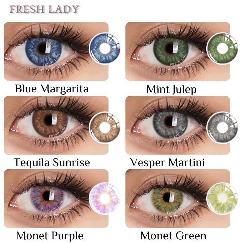 FRESH LADY lentes de contacto de colores para mujer, lentes de Color ...