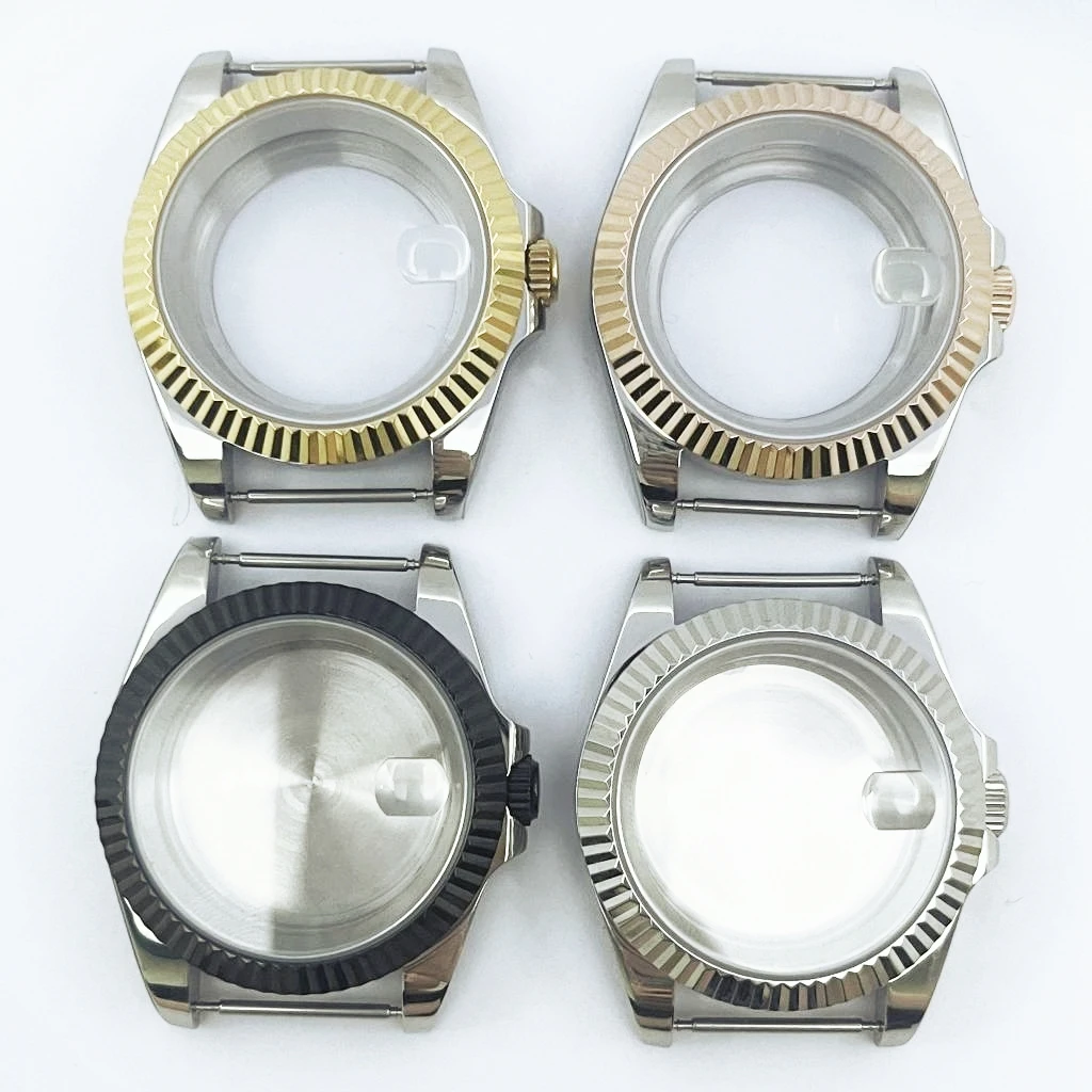 39mm-Black-Silver-Gold-Rose-Gold-Waterproof-Sapphire-Glass-Serrated ...