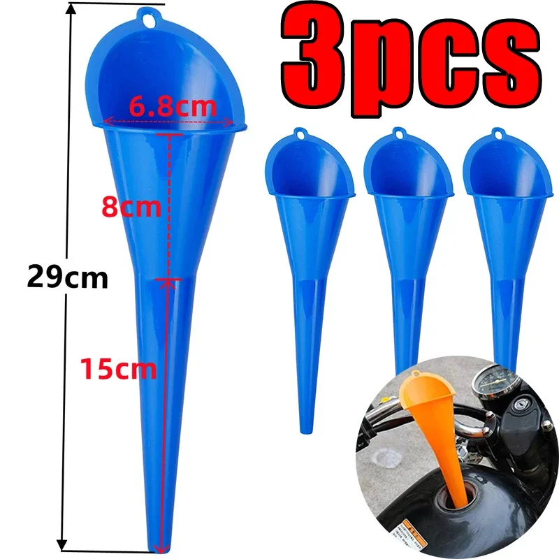 3pcs-Motorcycle-Long-Stem-Funnel-Gasoline-Oil-Fuel-Filling-Tools-Anti ...