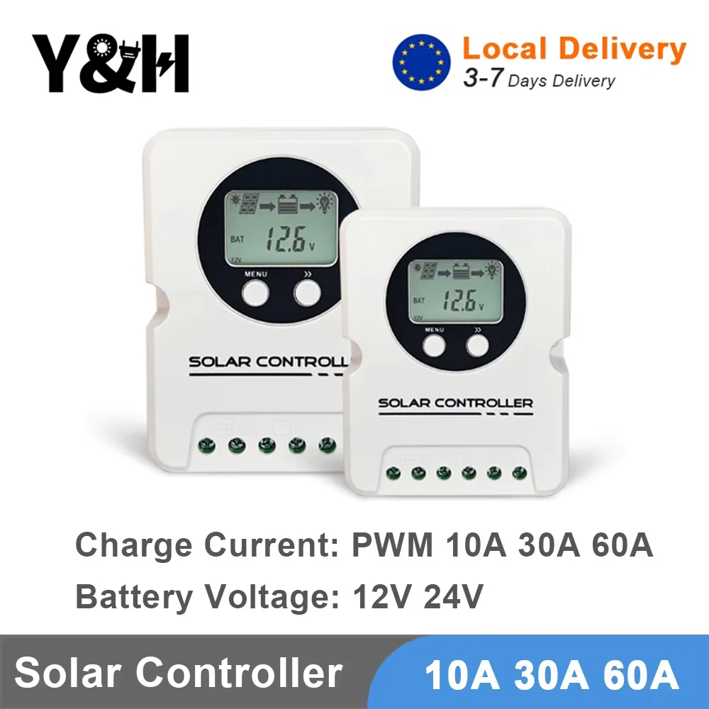 [DE Warehouse] Y&H PWM 10A 30A 60A Solar Charge Controller 12V 24V ...