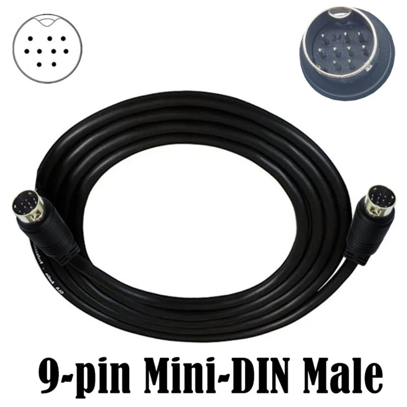1/2/3m Mini Din 9pin Male To 9pin Male Extention Adapter Cable for DVDs ...