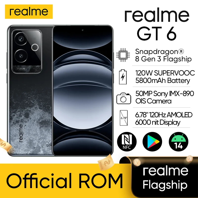 Original-Unlocked-realme-GT-6-SnapDragon-8-Gen-3-5800mAh-120W-Up-to ...